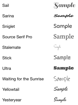 Online editor list of fonts – Pikto Support